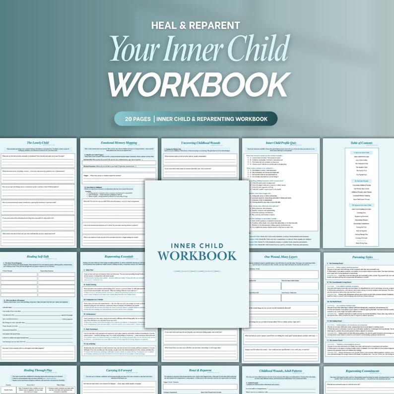 Inner Child Healing Workbook | Reparenting Therapy, Trauma Worksheet ...