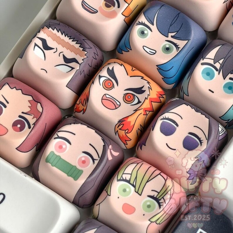Handmade Demon Slayer 19pcs Keycaps for Custom Keyboards Anime Inspired ...