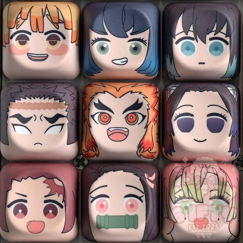 Handmade Demon Slayer 19pcs Keycaps for Custom Keyboards Anime Inspired ...