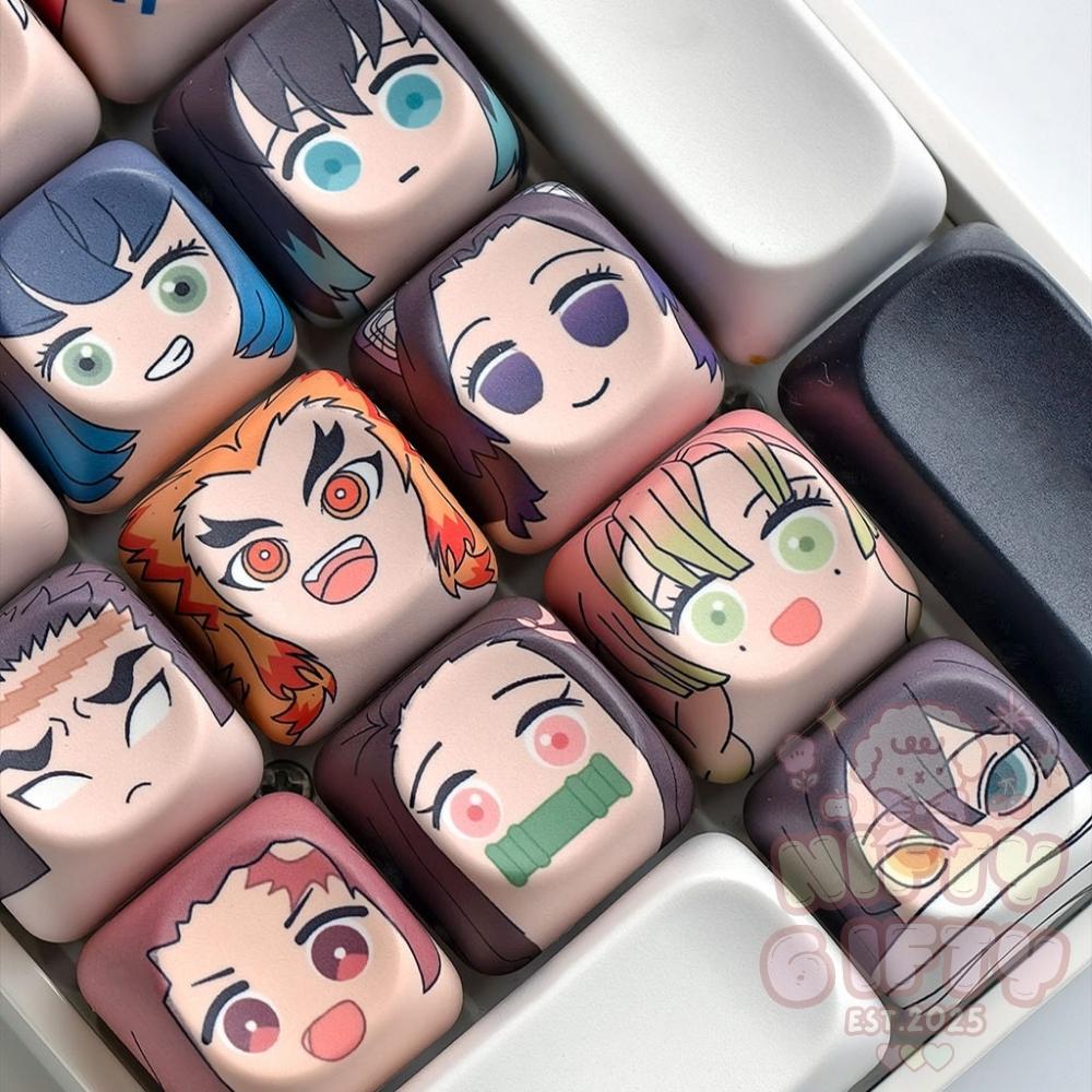 Handmade Demon Slayer 19pcs Keycaps for Custom Keyboards Anime Inspired ...