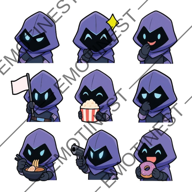 Kawaii Omen Emote Valorant Emote Twitch Emote Set, Cute Emotes Cute ...