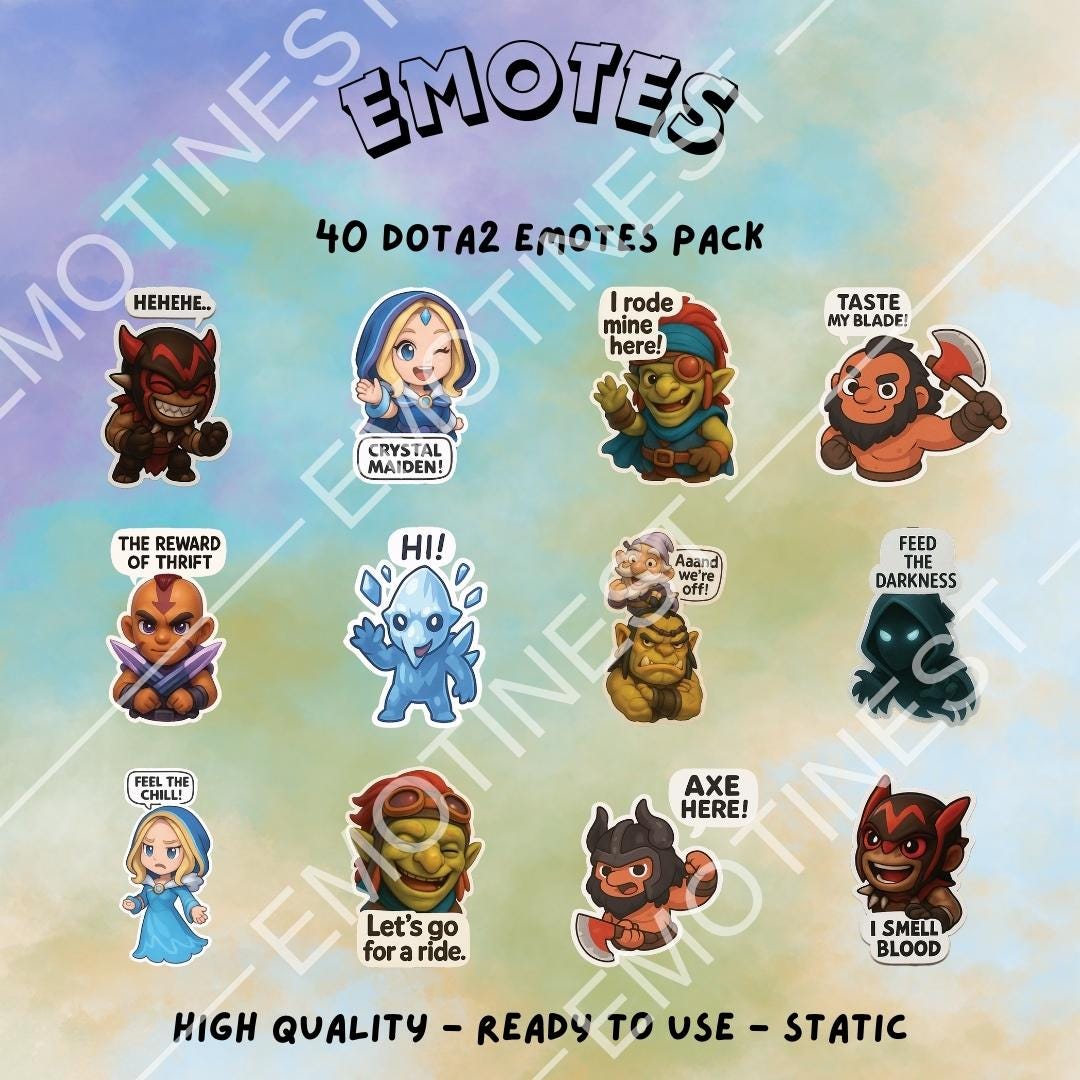 40 Dota 2 Kawaii Emotes Pack Vol 1 – Cute Meme Emojis for Streamers ...