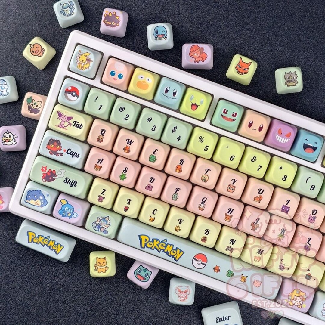 130 MOA Keys Pokémon Keycap Collection Kawaii Pastel Artisan PBT for ...