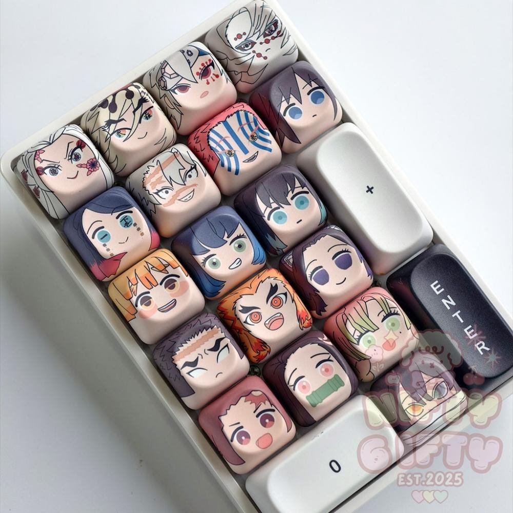 Handmade Demon Slayer 19pcs Keycaps for Custom Keyboards Anime Inspired ...
