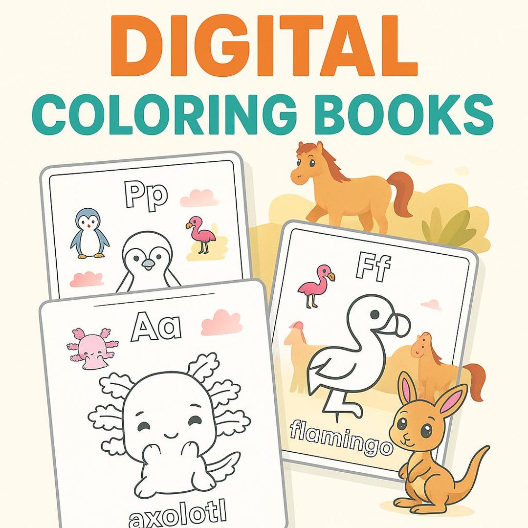 Fun Animal Alphabet Coloring E Book for Kids, Readable A-Z Printable ...