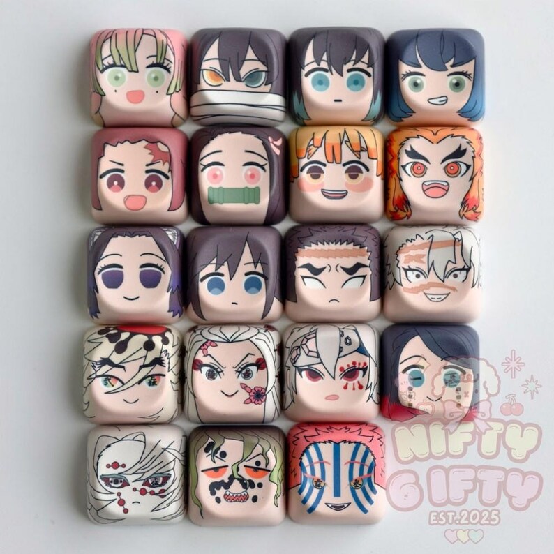 Handmade Demon Slayer 19pcs Keycaps for Custom Keyboards Anime Inspired ...