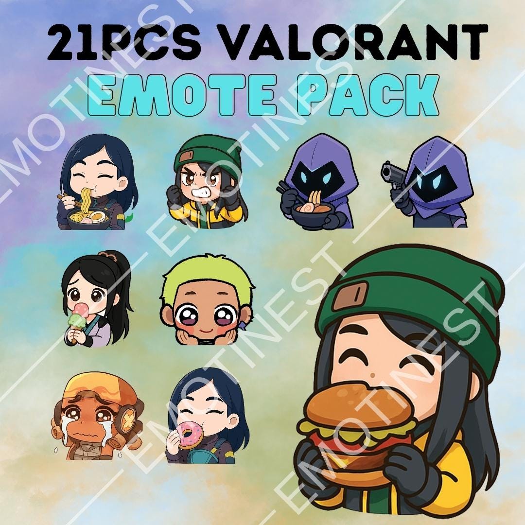 Valorant Chibi Emote Mega Pack – 21 Anime‑style Pngs for Twitch ...