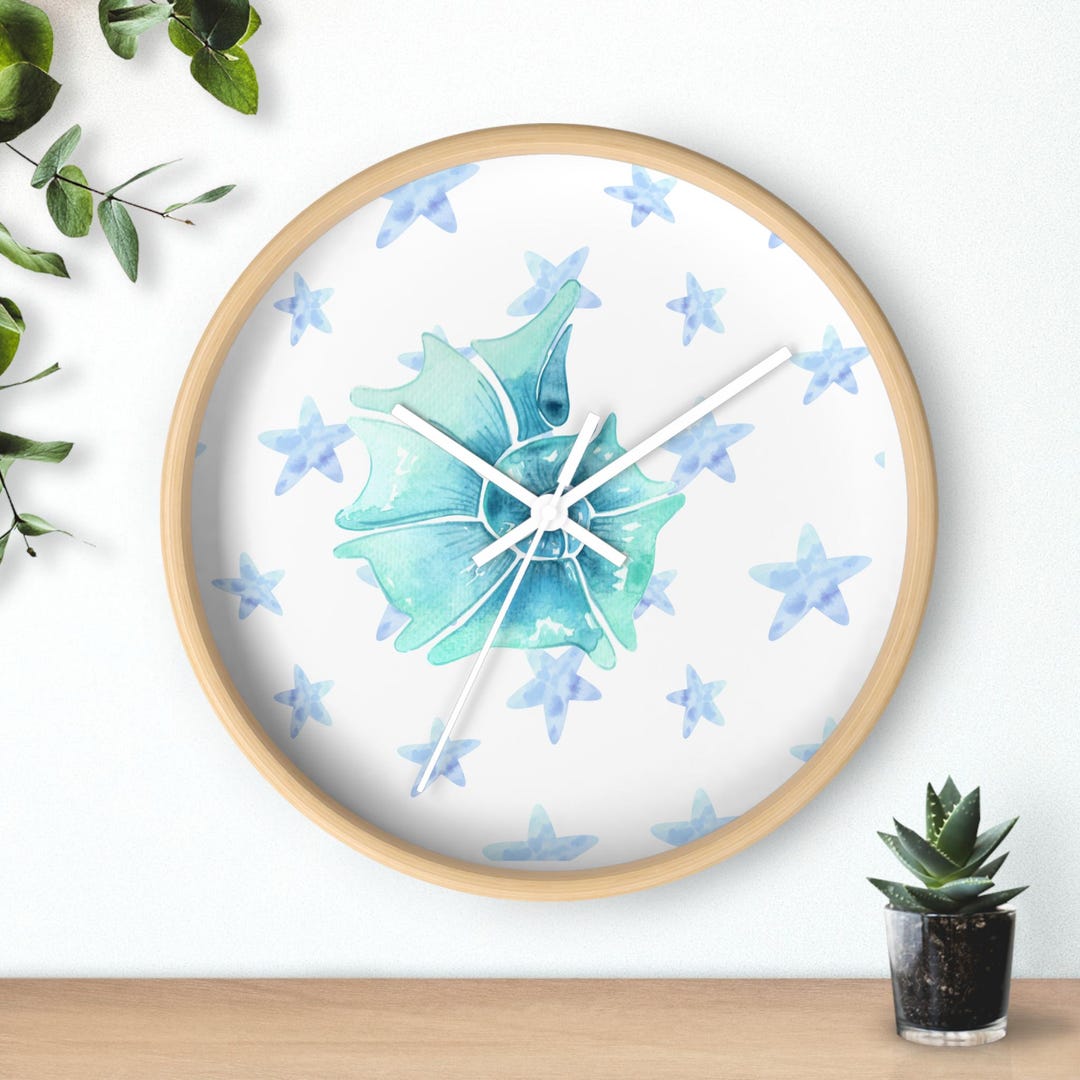 Coastal Wall Clock: Starfish Nautical Decor, Beach House Accent - Etsy