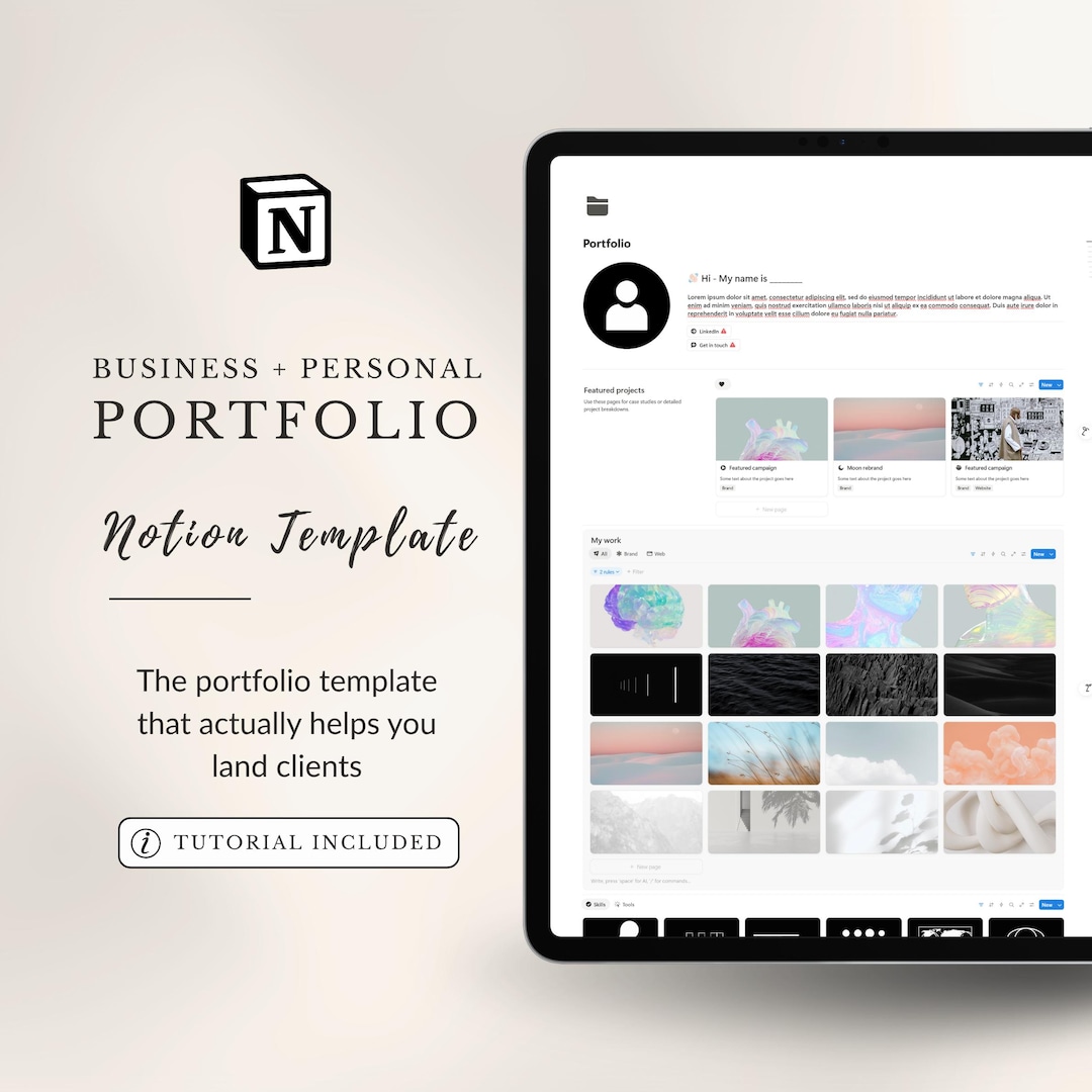 Notion Portfolio Template: Client-ready Resume Website (digital ...