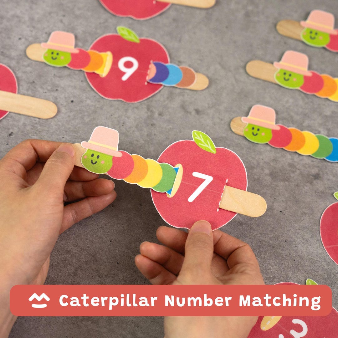 Caterpillar Number Matching Activity, Counting 1–10 Preschool Math Game ...