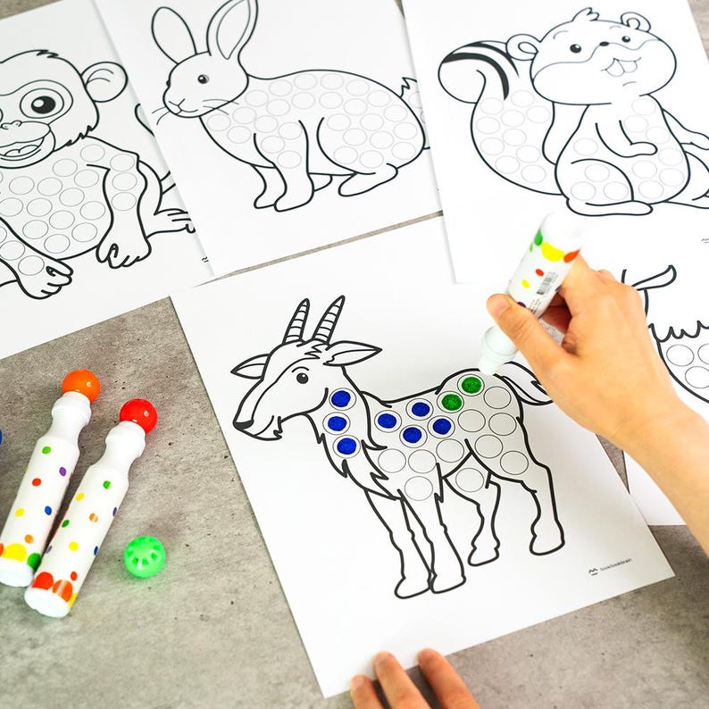Animal Dot Activity (stickers and Markers) - Printable PDF for Toddlers ...