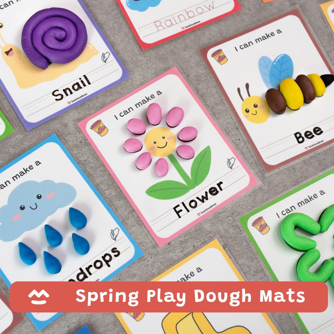 Spring Play Dough Mats, Montessori Learning, Playdough Activity, Fine ...