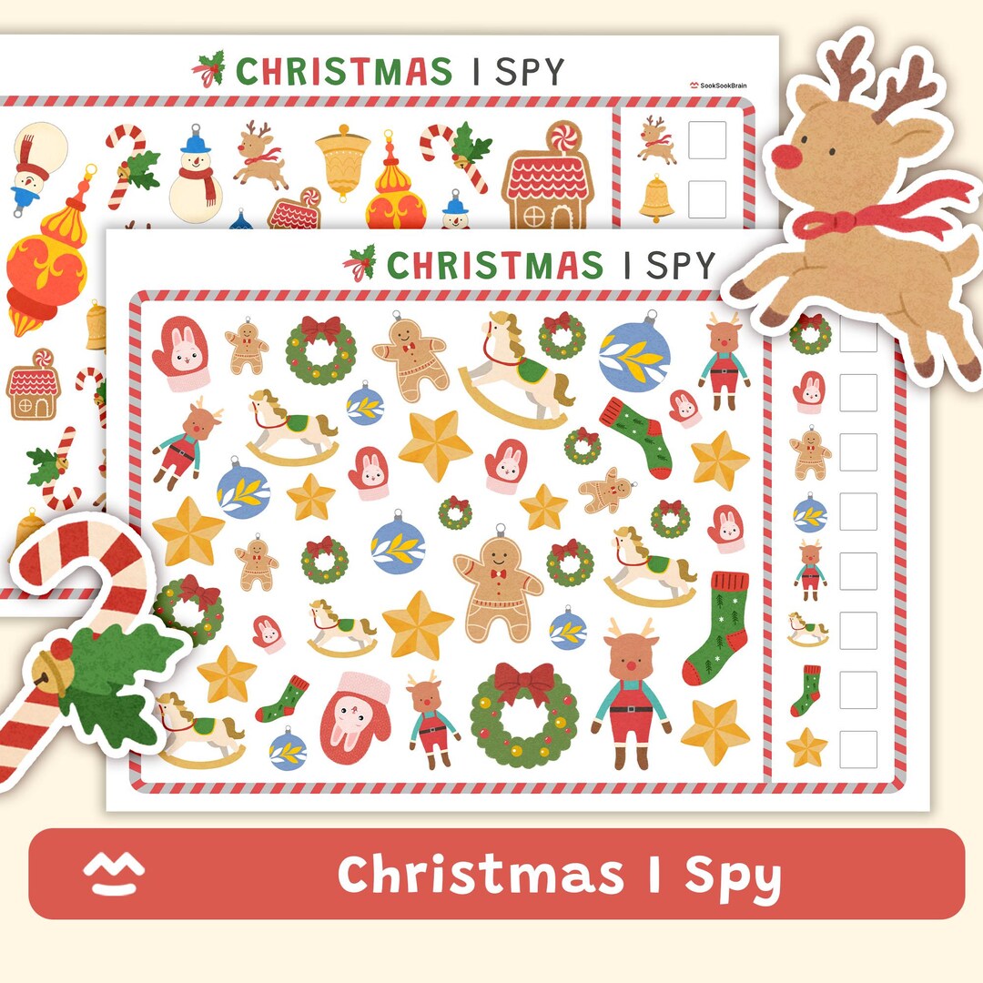 Christmas I Spy Activity, Preschool Worksheet, Look and Find Counting ...