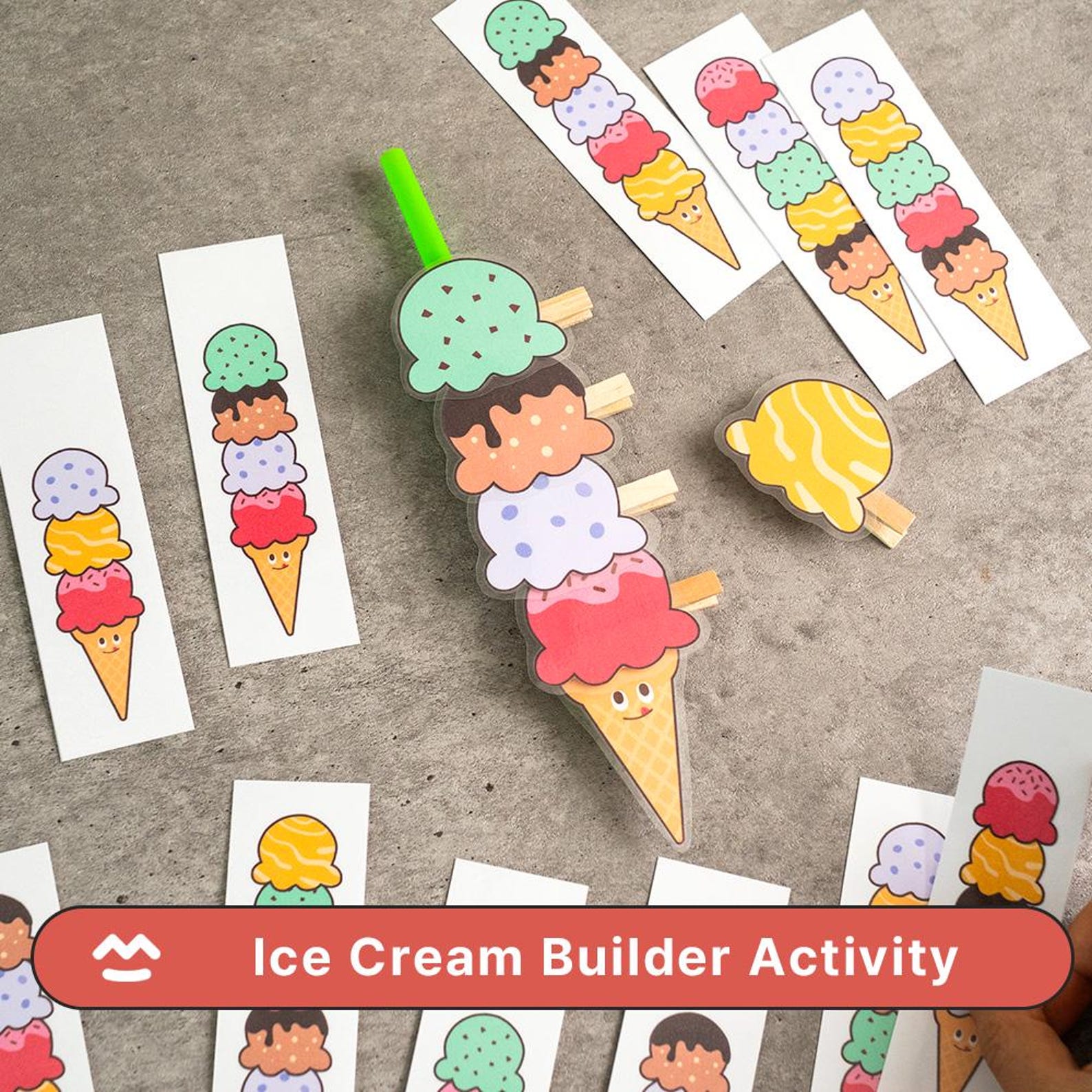 Ice Cream Builder Activity – Printable PDF | Preschool & Pre-k | Fine ...