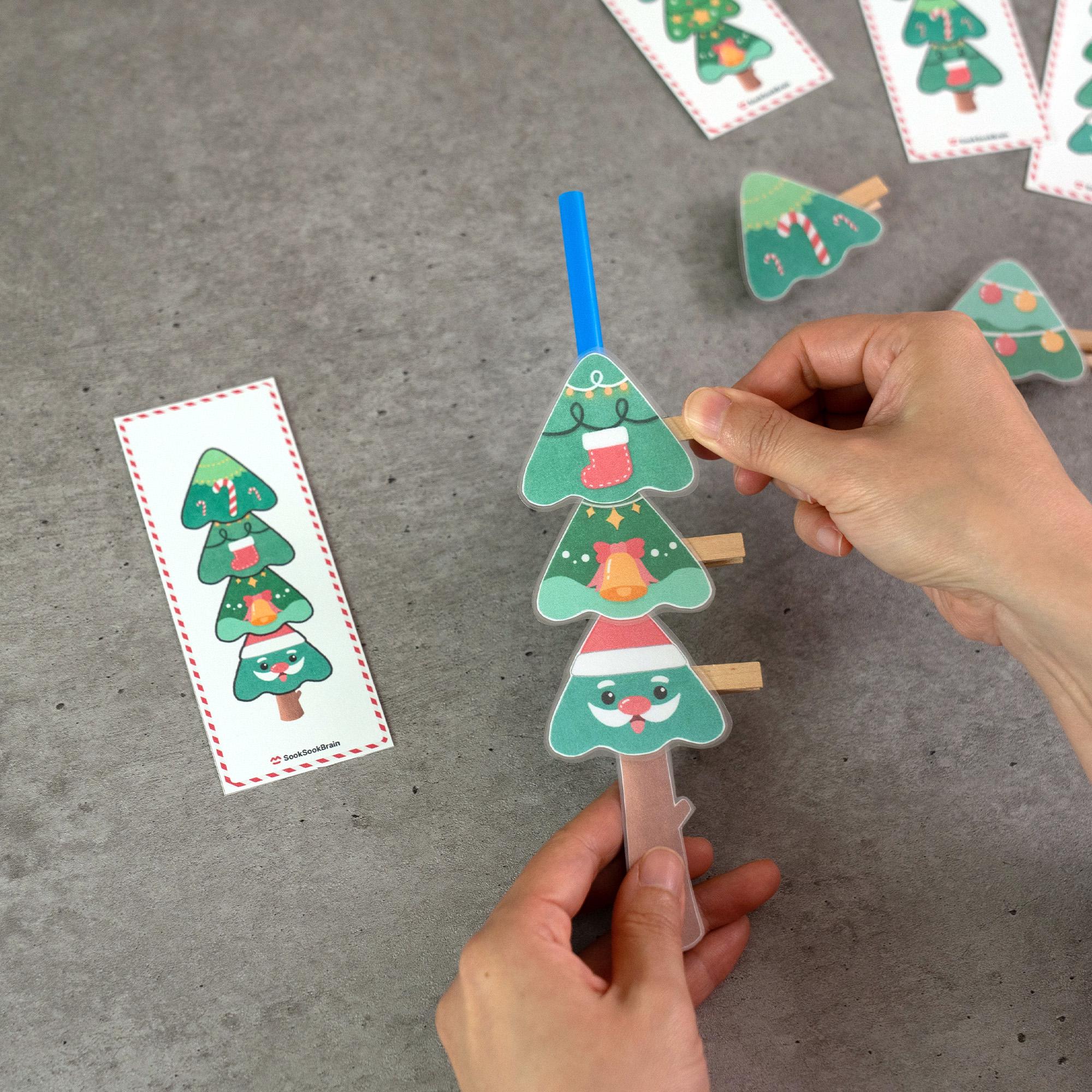 Christmas Tree builder Activity, Printable PDF, Preschool & Pre-k, Fine ...
