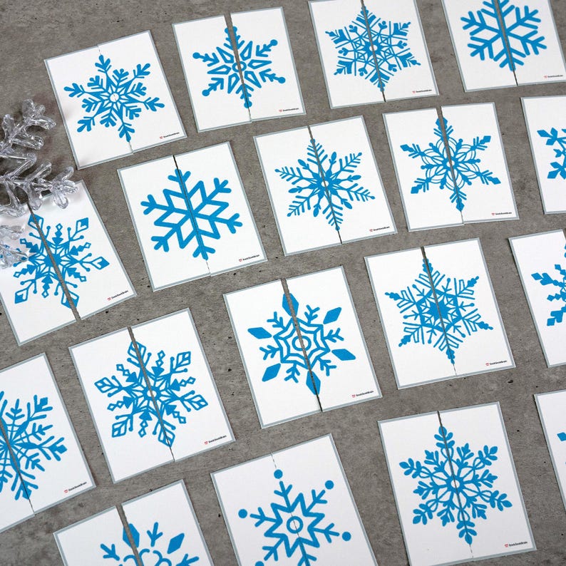 Snowflake Puzzle Matching Game, Winter Activity, Toddler & Preschool ...