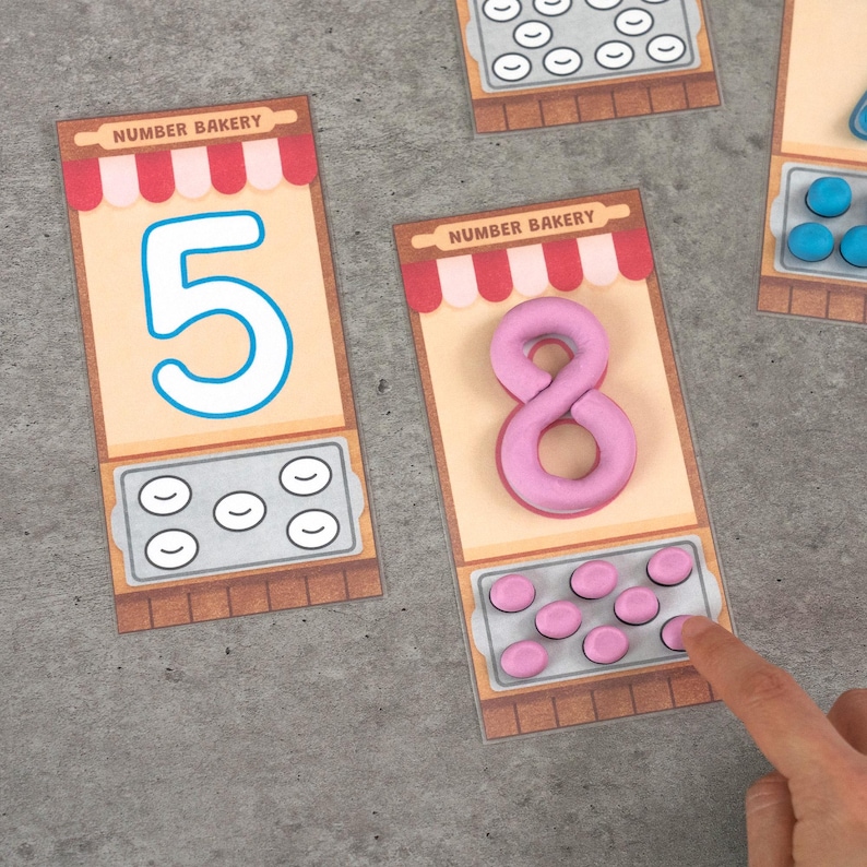 Number Bakery Play Dough Mats, Counting 1–10 Activity, Preschool Math ...