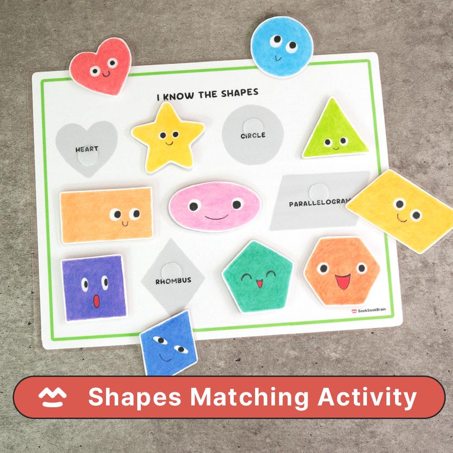 Shapes Matching Activity Printable PDF - Shape Sorting, Matching Game ...