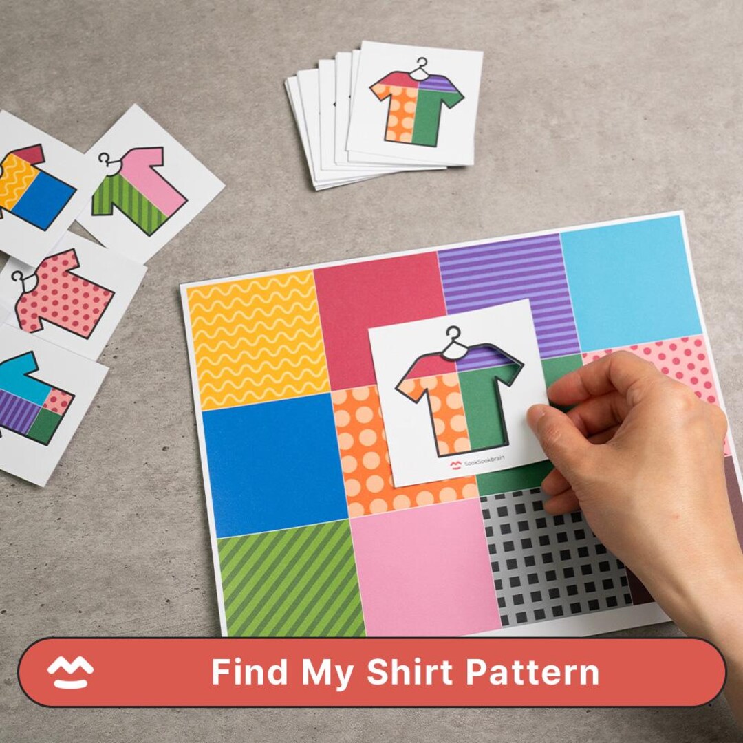 Find My Shirt Pattern Matching Game for Kids – Printable PDF Activity ...