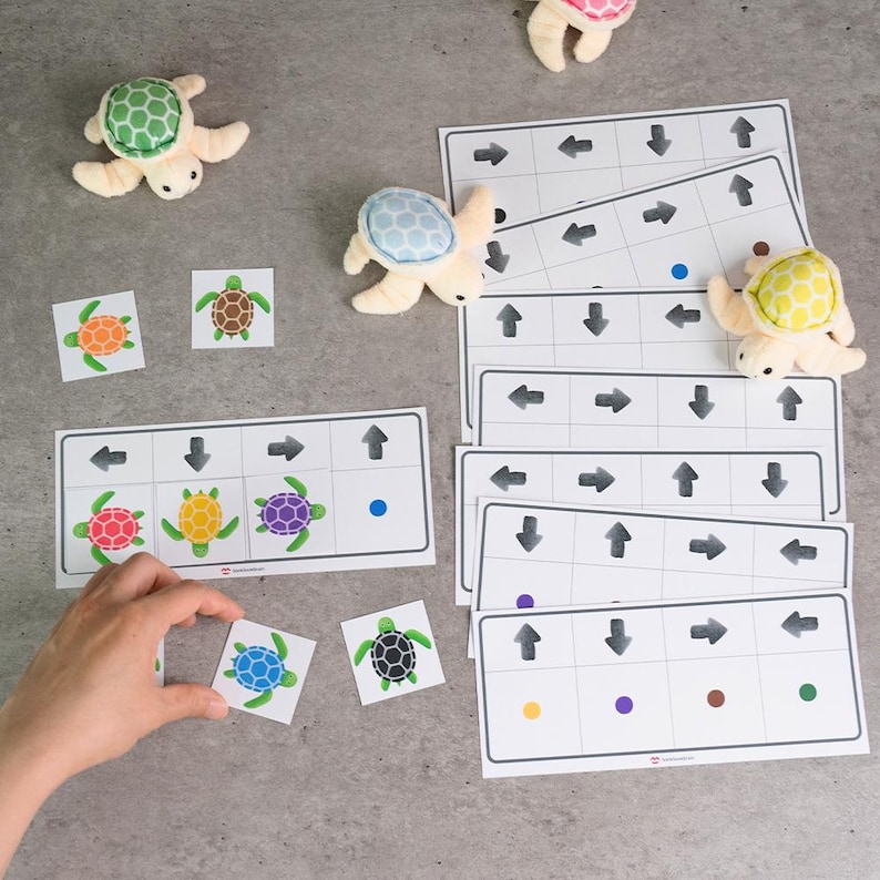 Turtle Coding Path Game - Printable PDF, Preschool Activity, Direction ...