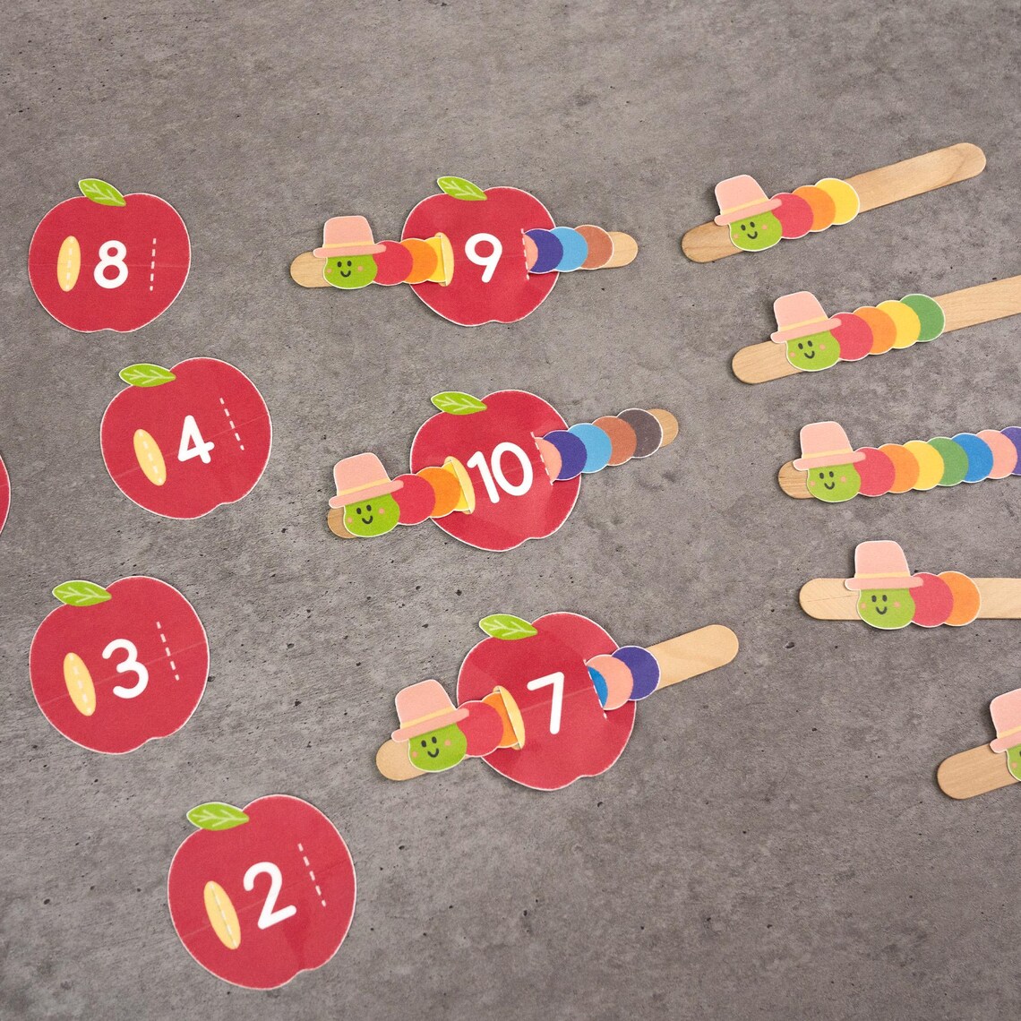 Caterpillar Number Matching Activity, Counting 1–10 Preschool Math Game ...