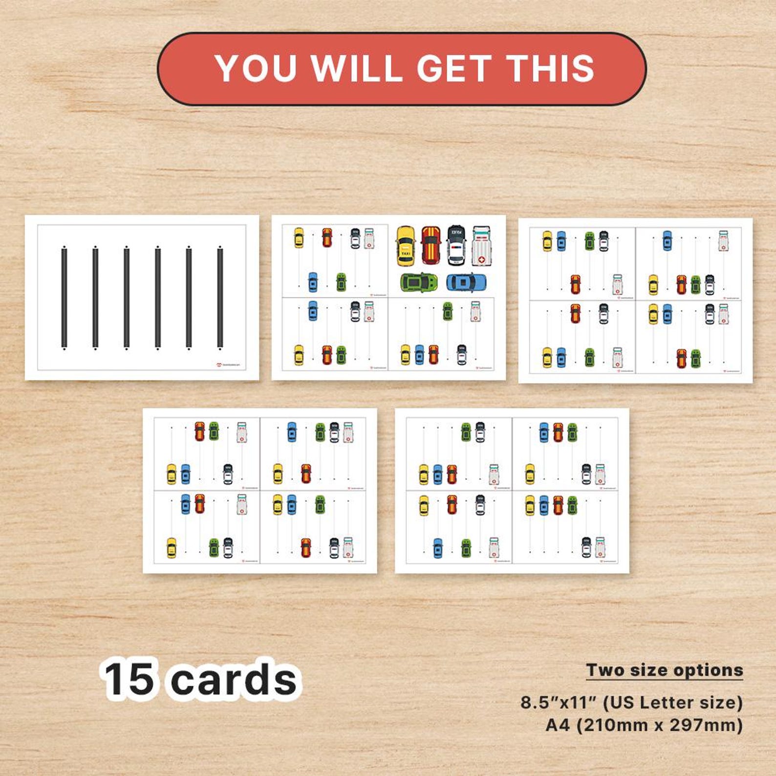 Car Line-up Matching Game - Fine Motor Skills, Homeschool Craft ...