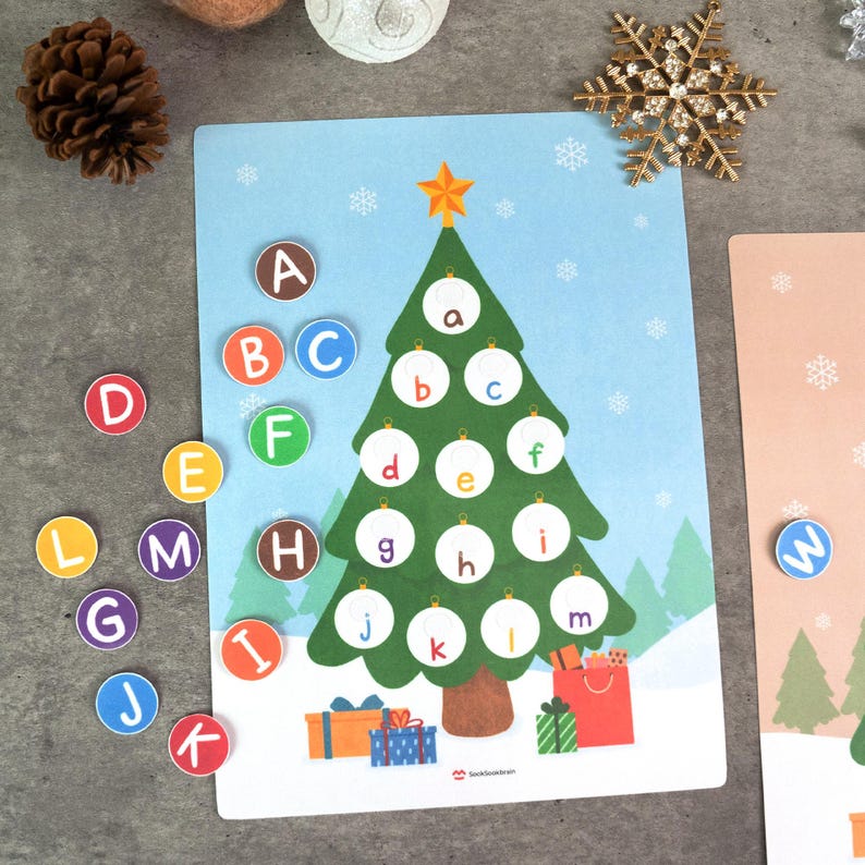 Christmas Alphabet Letter Matching Game - Printable PDF, Uppercase ...