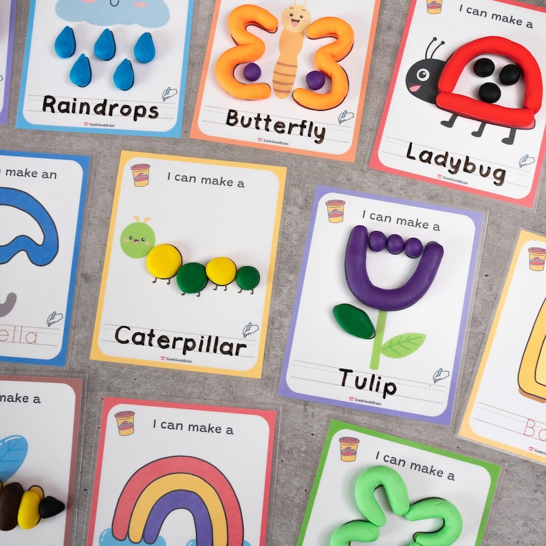 Spring Play Dough Mats, Montessori Learning, Playdough Activity, Fine ...