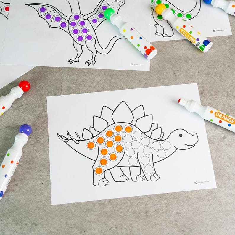 Dinosaur Dot Activity (stickers and Markers) – Printable PDF, Preschool ...