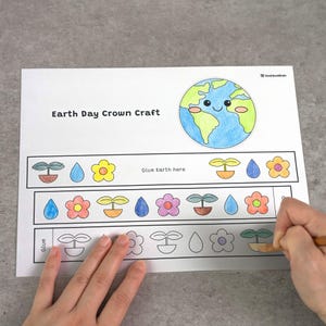 Earth Day Crown Craft, Kids Coloring, Preschool, Classroom Activity ...