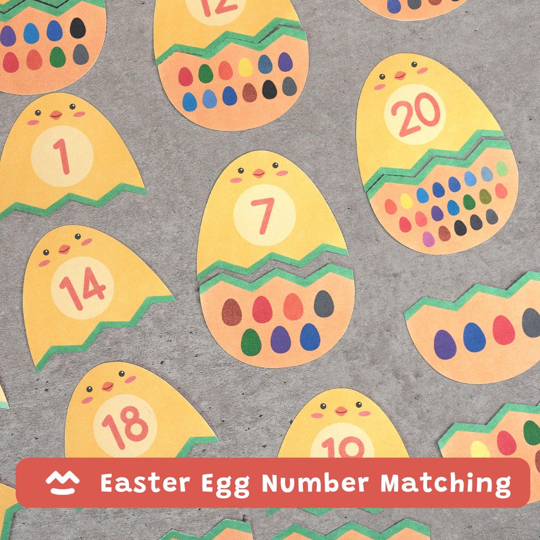 Easter Egg Number Matching Game, Preschool Counting Activity 1-20 ...