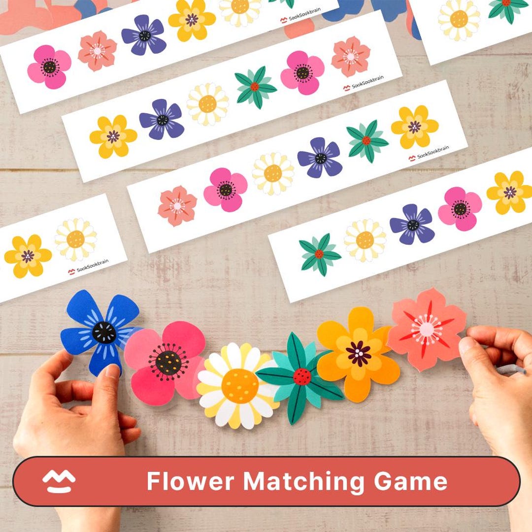 Printable Flower Matching Game | Preschool Fine Motor Skills | Color ...