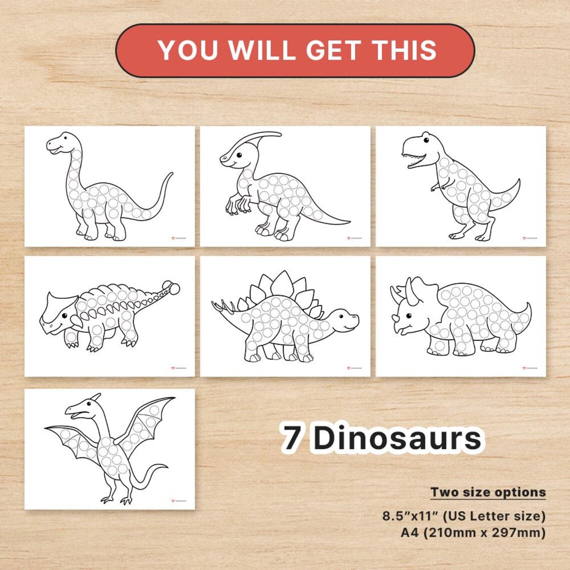 Dinosaur Dot Activity (stickers and Markers) – Printable PDF, Preschool ...