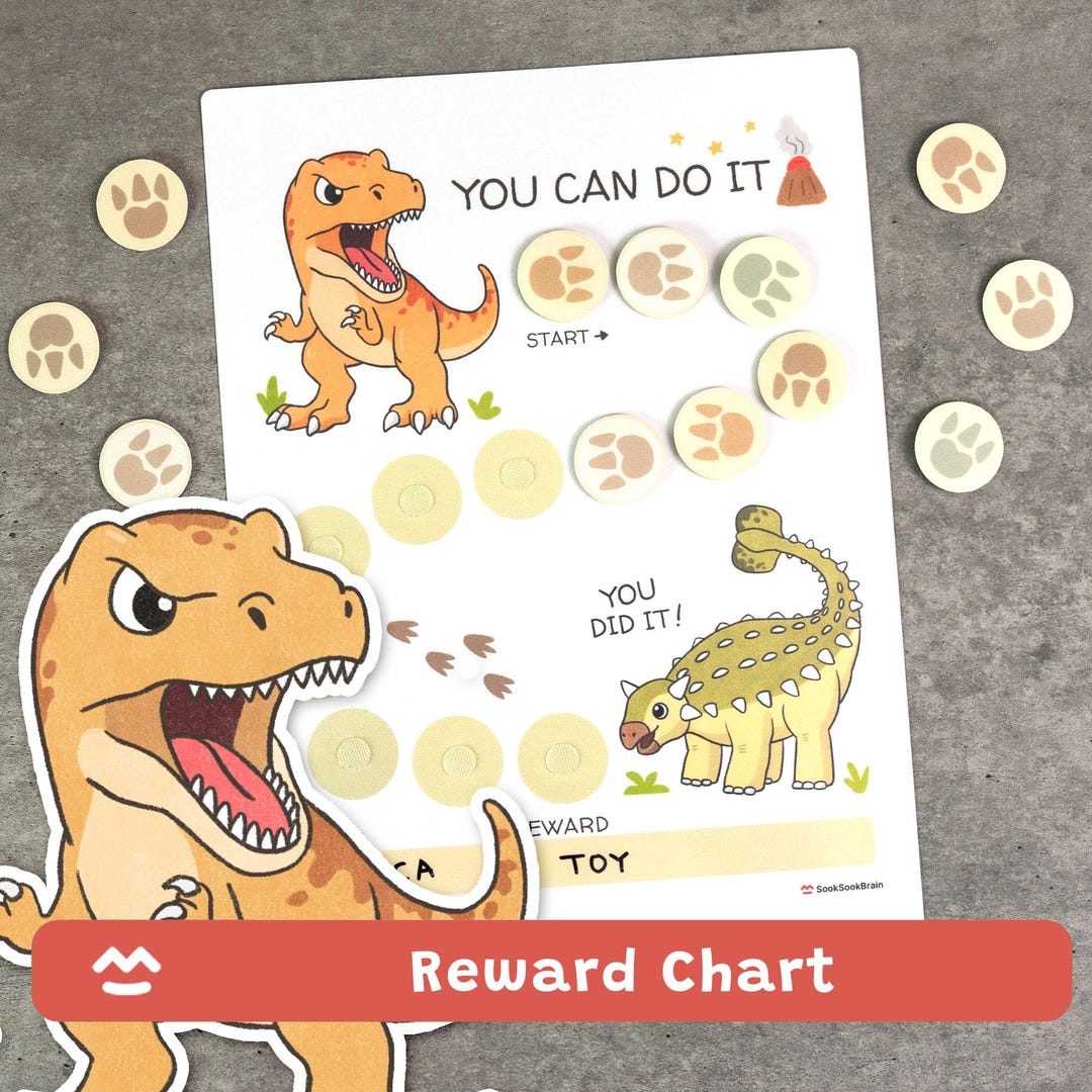 Dinosaur Reward Chart - T-rex & Ankylosaurus, Chore Charts, Kids ...