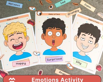Emotions Matching Game for Boys – Montessori, Printable PDF - Etsy