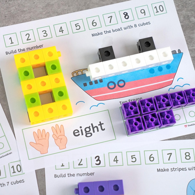Snap Cube Number Mats 1-10, Math Center Activities, Preschool ...