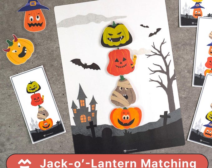Pumpkin Matching Game - Halloween Matching Game - Halloween Activity ...