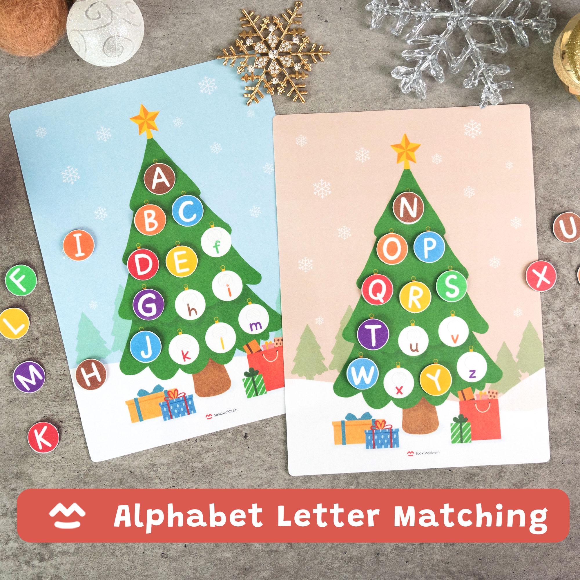 Christmas Alphabet Letter Matching Game - Printable PDF, Uppercase ...