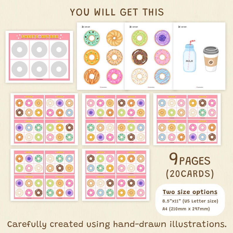 Donut Matching Game Printable, Donut Shop Activity, Preschool Toddler ...