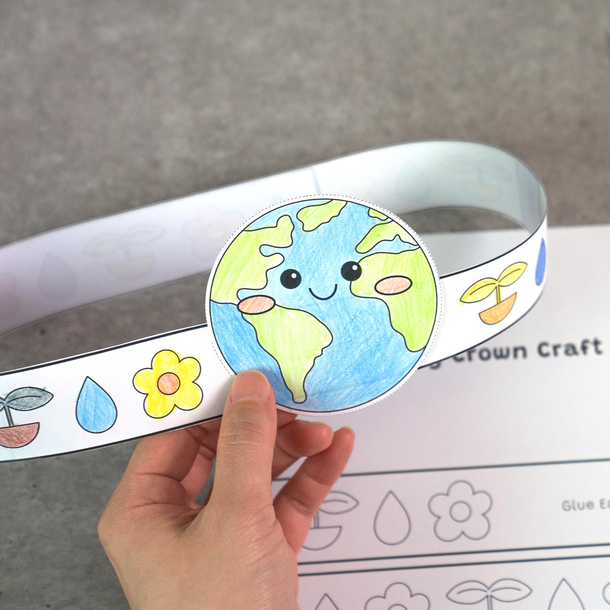 Earth Day Crown Craft, Kids Coloring, Preschool, Classroom Activity ...