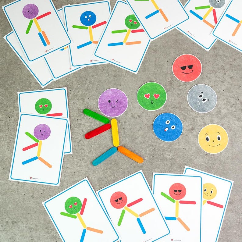 Popsicle Stickman Builders Activity - Printable PDF, Montessori ...