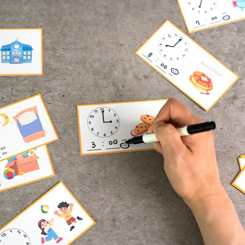 Learn to Tell Time Printable Clock - 42 Activity Cards, Interactive ...