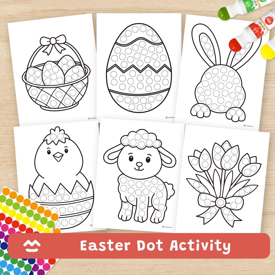 Easter Dot Activity, Stickers and Markers, Preschool & Pre-k, Fine ...