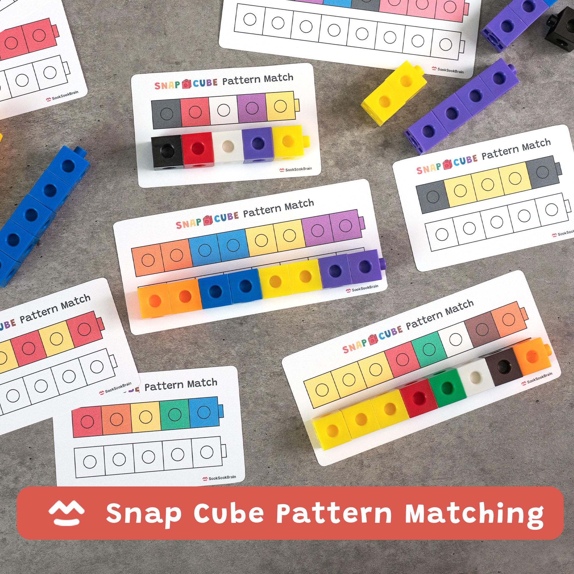 Snap Cube Pattern Matching Mats, Preschool Math Activity, Pre-k ...