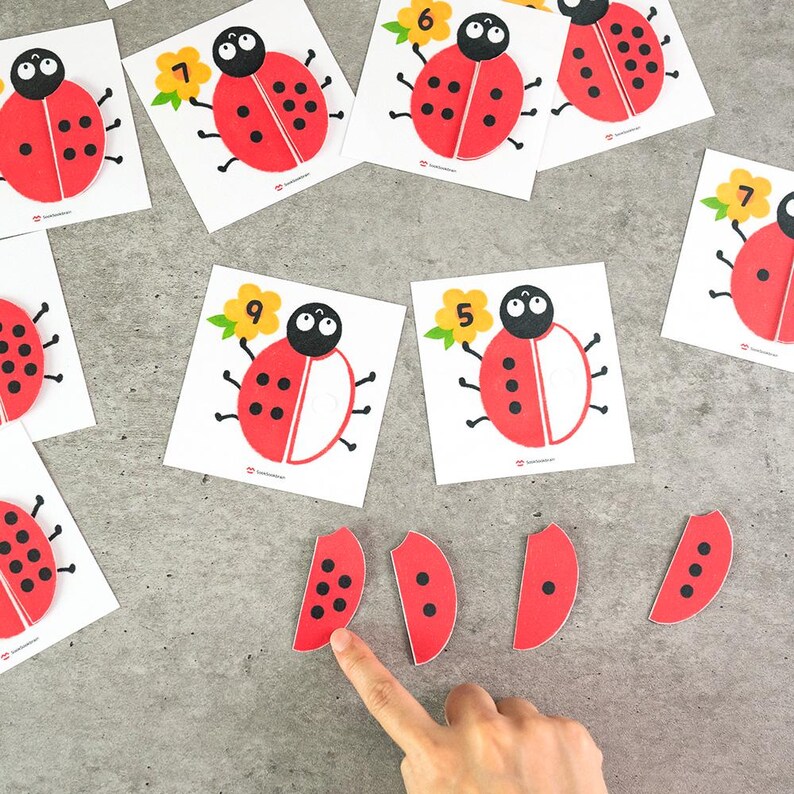 Ladybug Counting Activity – Printable Number Matching Game for Toddlers ...