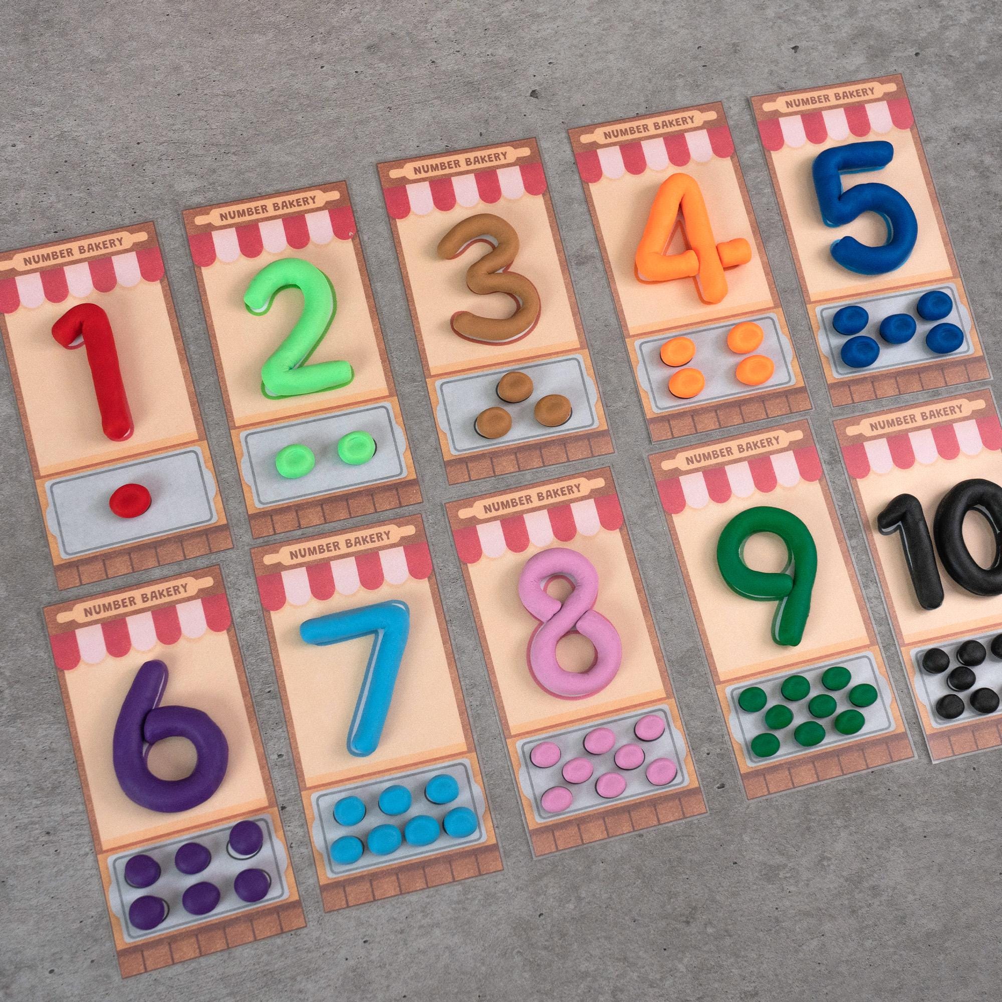 Number Bakery Play Dough Mats, Counting 1–10 Activity, Preschool Math ...