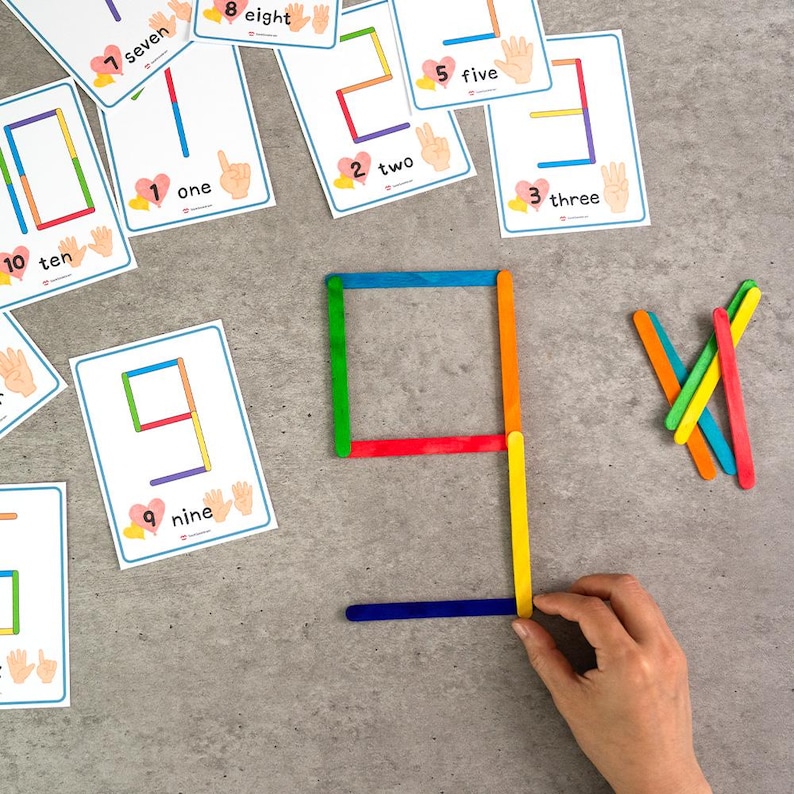 Popsicle Sticks Numbers Activity - Math Game, Preschool & Kindergarten ...