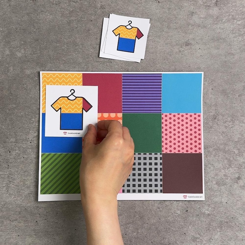 Find My Shirt Pattern Matching Game for Kids – Printable PDF, Color ...