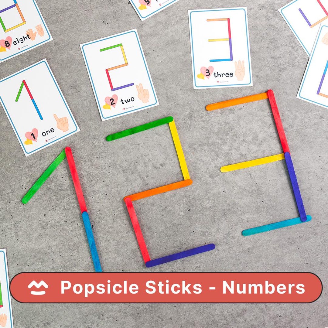 Popsicle Sticks Numbers Activity - Math Game, Preschool & Kindergarten ...