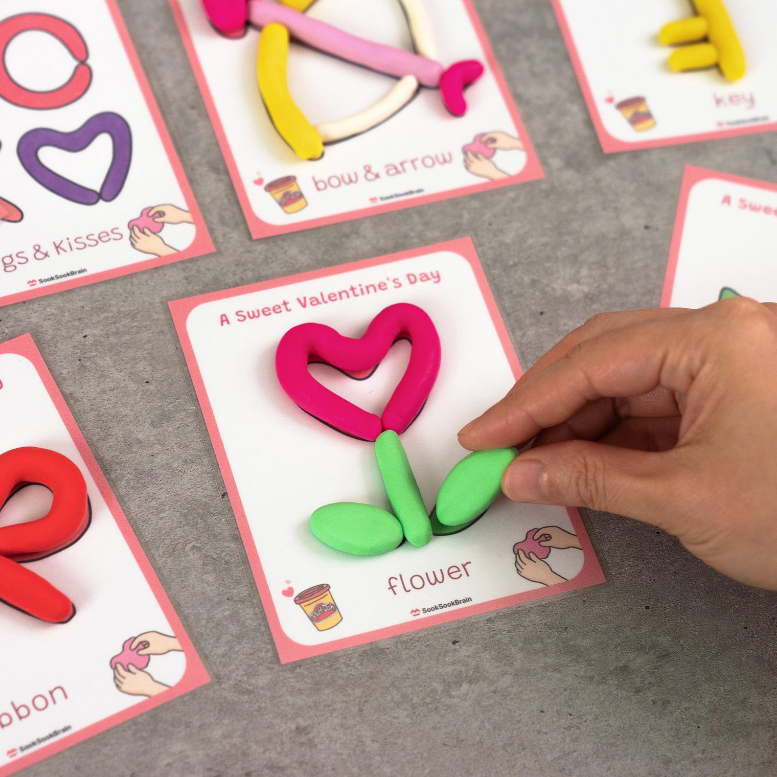 Valentine’s Day Play Dough Mats, Montessori Learning, Playdough ...